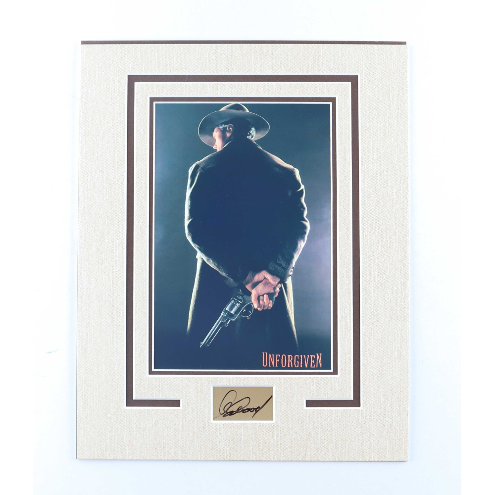 Clint Eastwood Signed "Unforgiven" 11x14 Custom Matted Cut Display ...