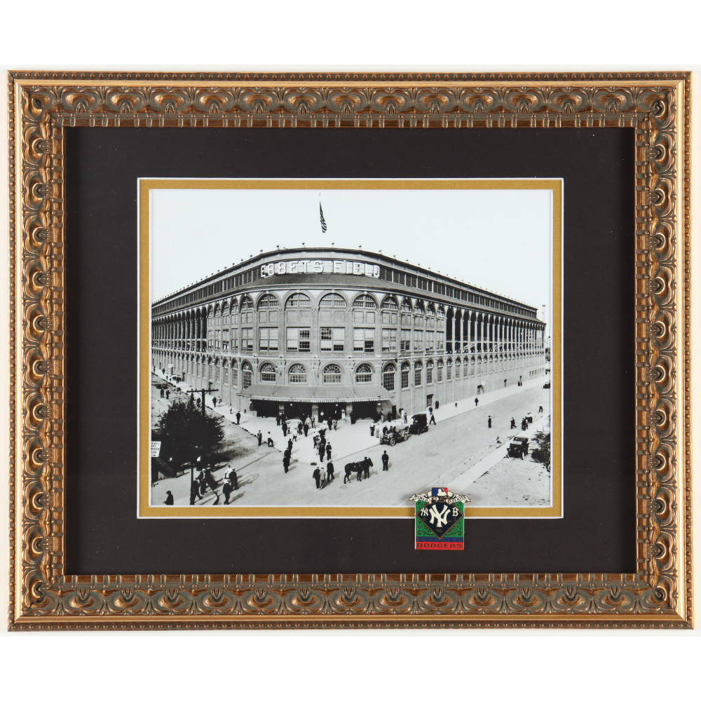 Dodgers Ebbets Field Custom Framed Photo Display With 1956 Dodgers ...