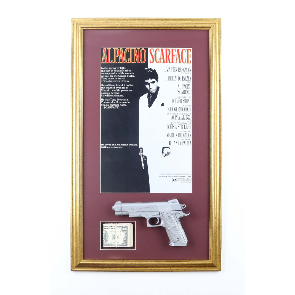 "Scarface" Custom Framed Movie Poster Display with Movie Prop Replica ...