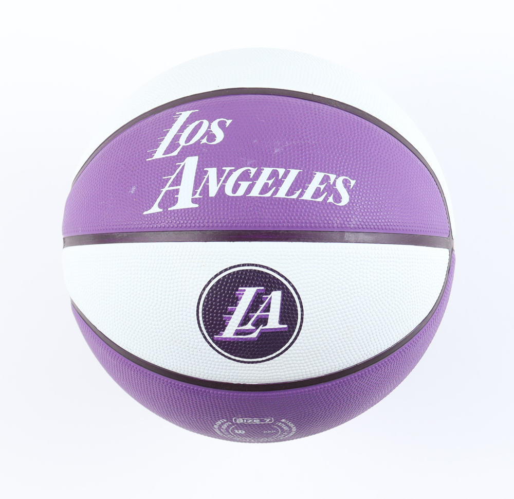 Magic Johnson Signed Special Edition Lakers Logo Basketball with All ...