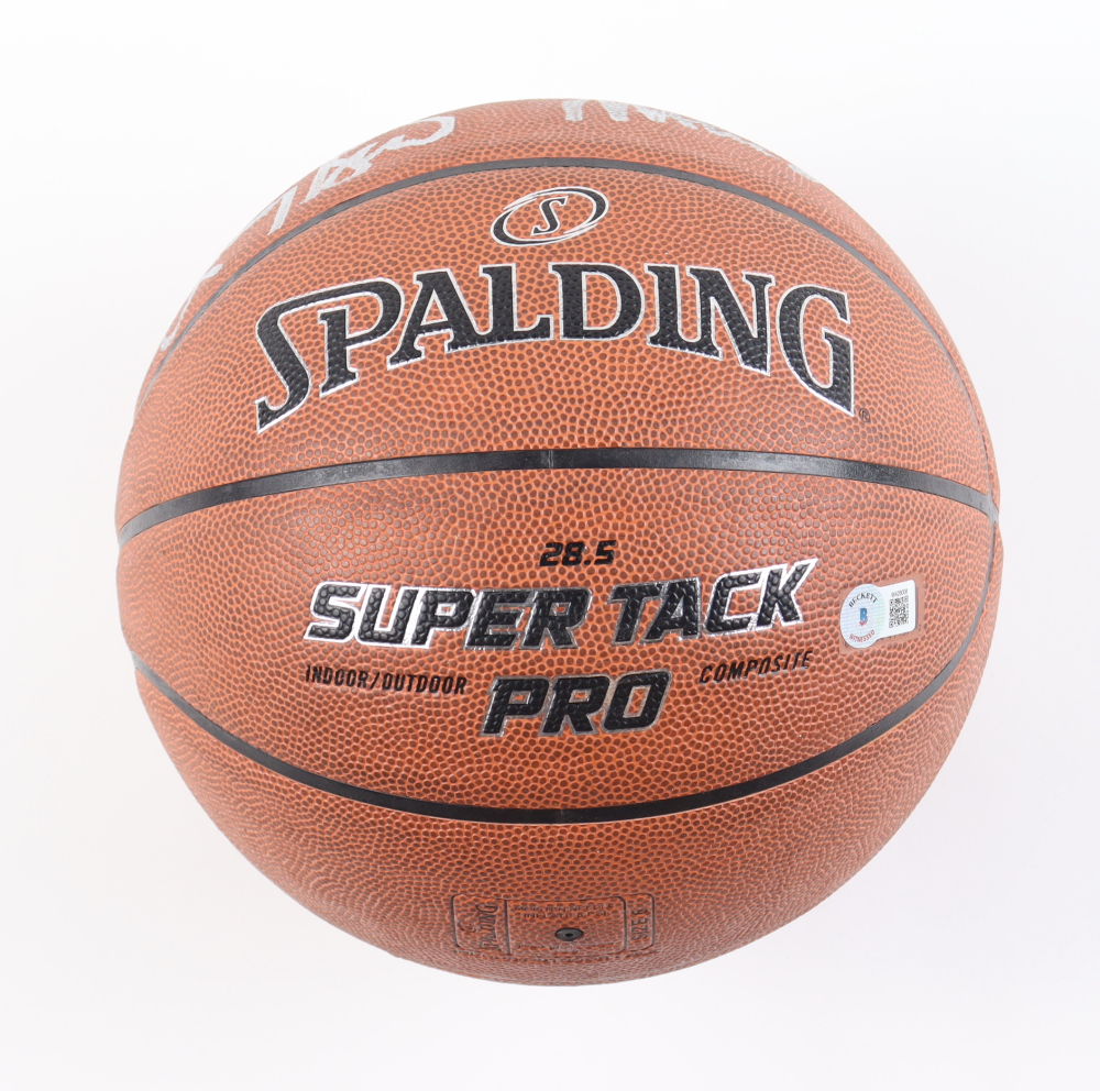 Larry Bird & Magic Johnson Signed Spalding Basketball (JSA & Beckett ...