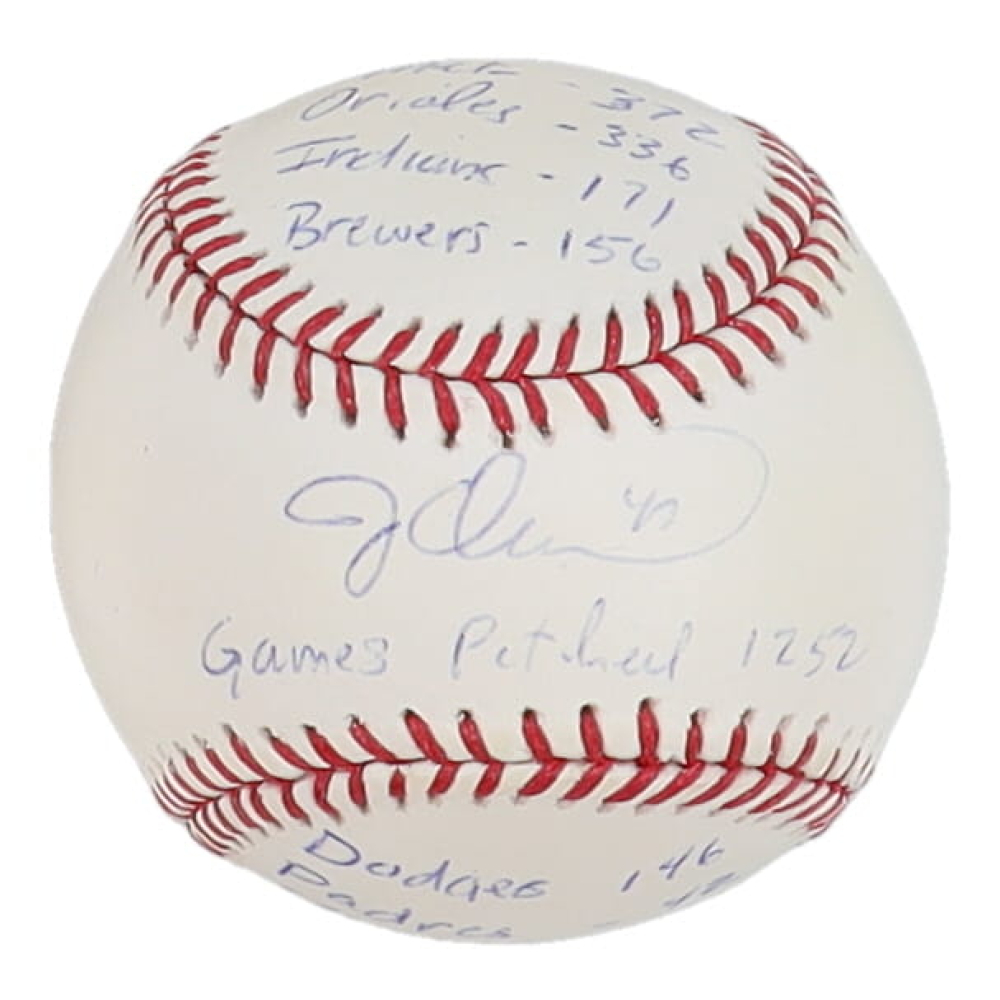 Jesse Orosco Signed OML Baseball with Multiple Inscriptions (PSA ...