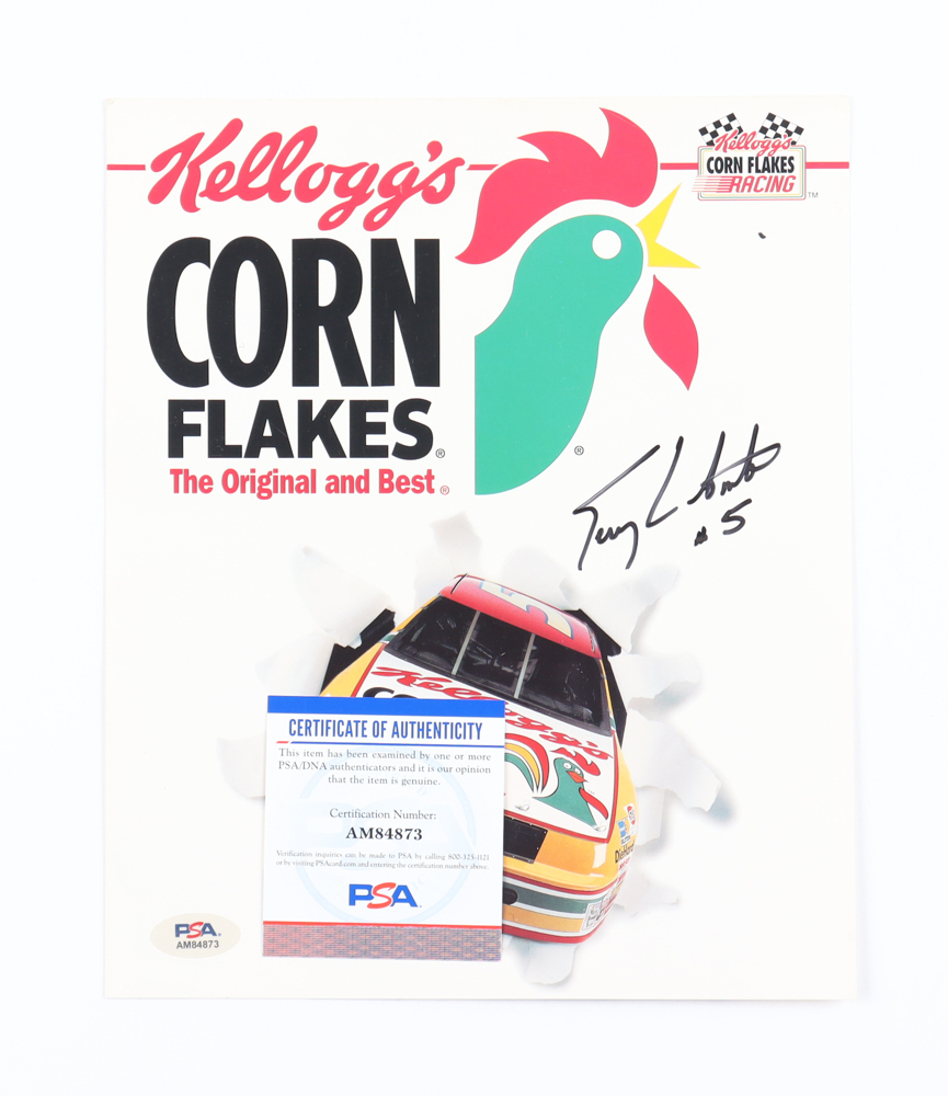 Terry LaBonte Signed NASCAR Corn Flakes Original Large Racing Card (PSA ...