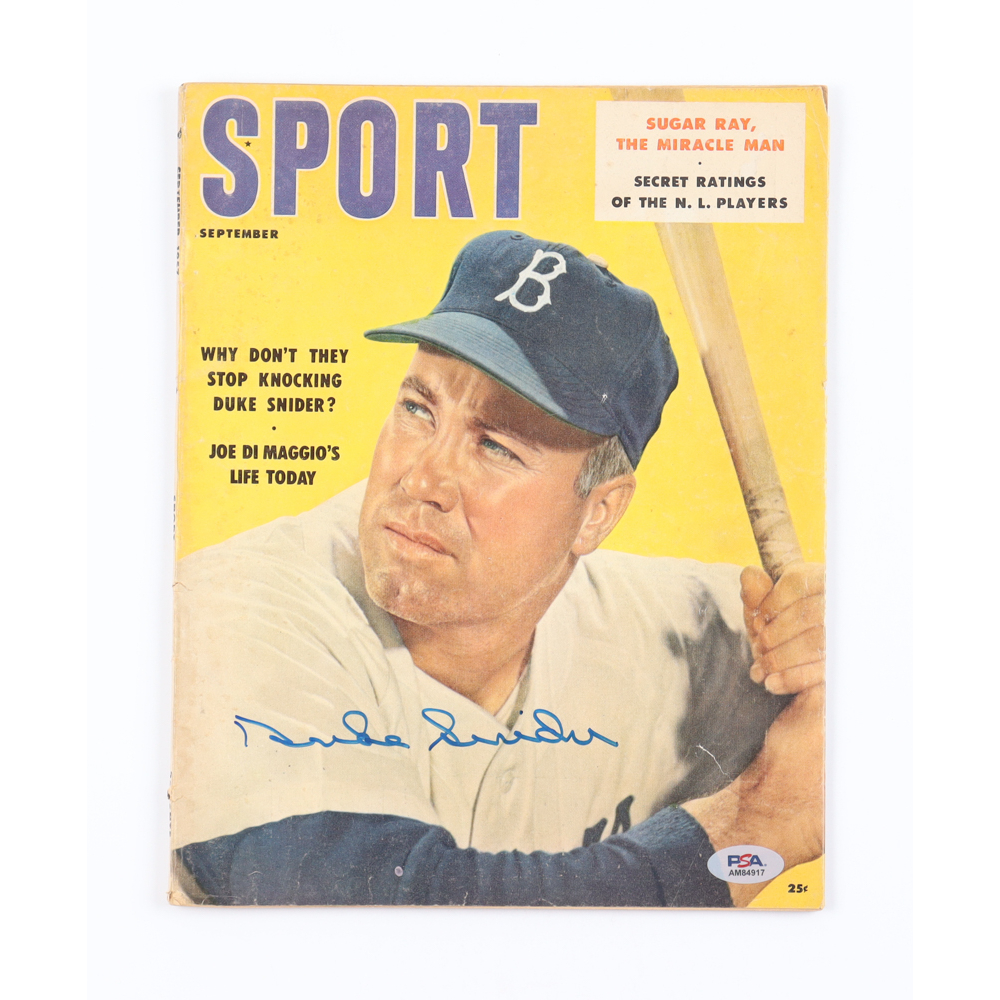Duke Snider Signed 1957 Full Vintage Sport Magazine (PSA) | Pristine ...