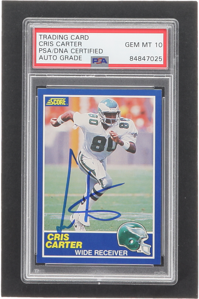 Cris Carter Signed 1989 Score #72 RC (PSA | Auto 10) | Pristine Auction
