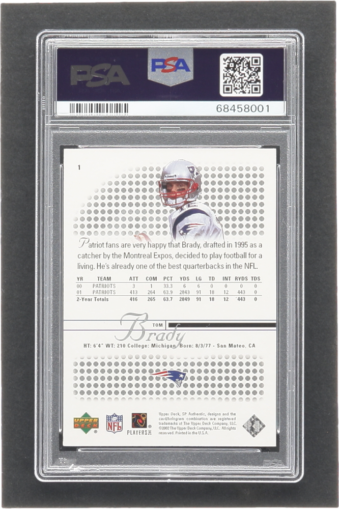 Tom Brady 2002 SP Authentic #1 (PSA 10) | Pristine Auction