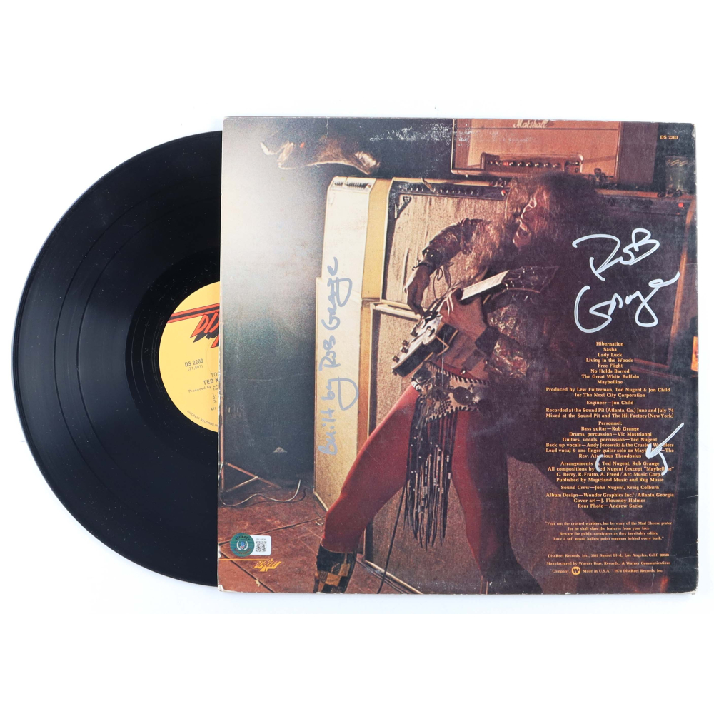 Rob Grange Signed Ted Nugent's Amboy Dukes "Tooth, Fang & Claw" Vinyl ...