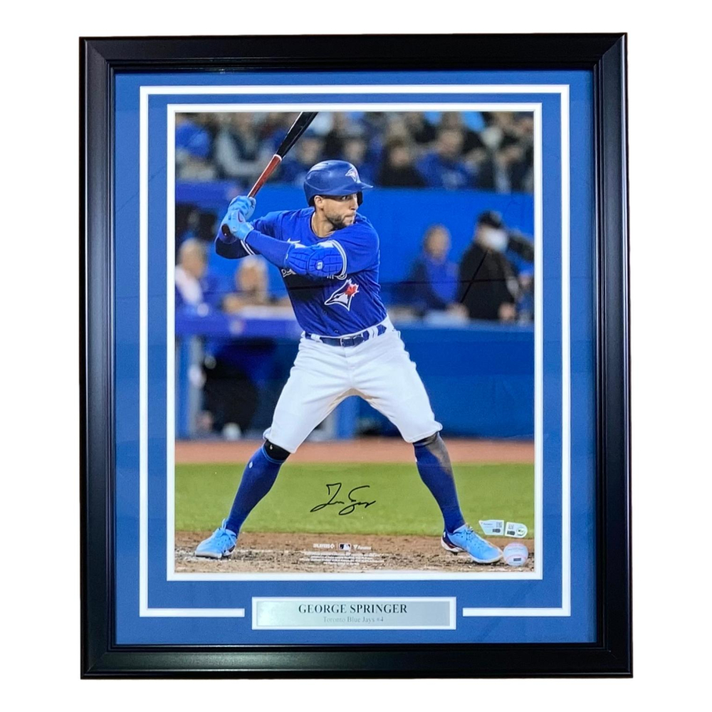 George Springer Signed Blue Jays Custom Framed Photo (Fanatics & MLB ...