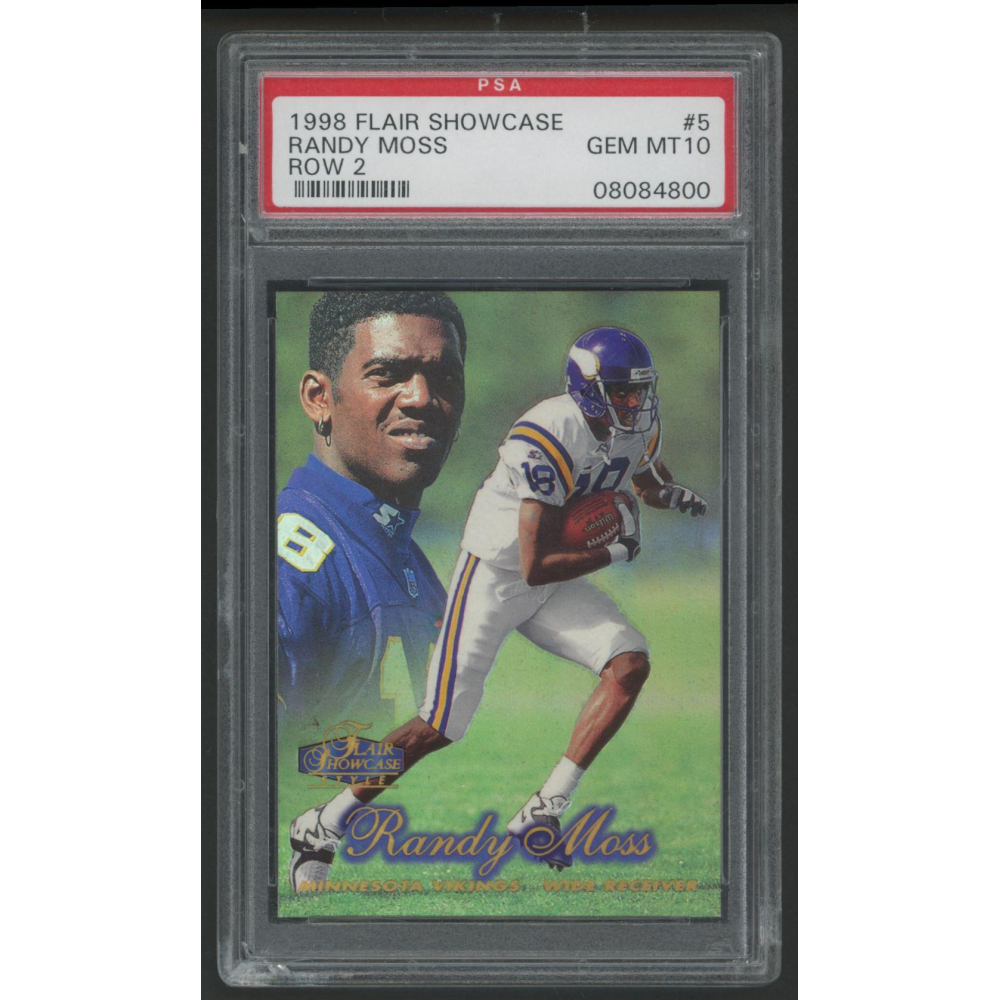 Randy Moss 1998 Flair Showcase Row 2 #5 (PSA 10) | Pristine Auction