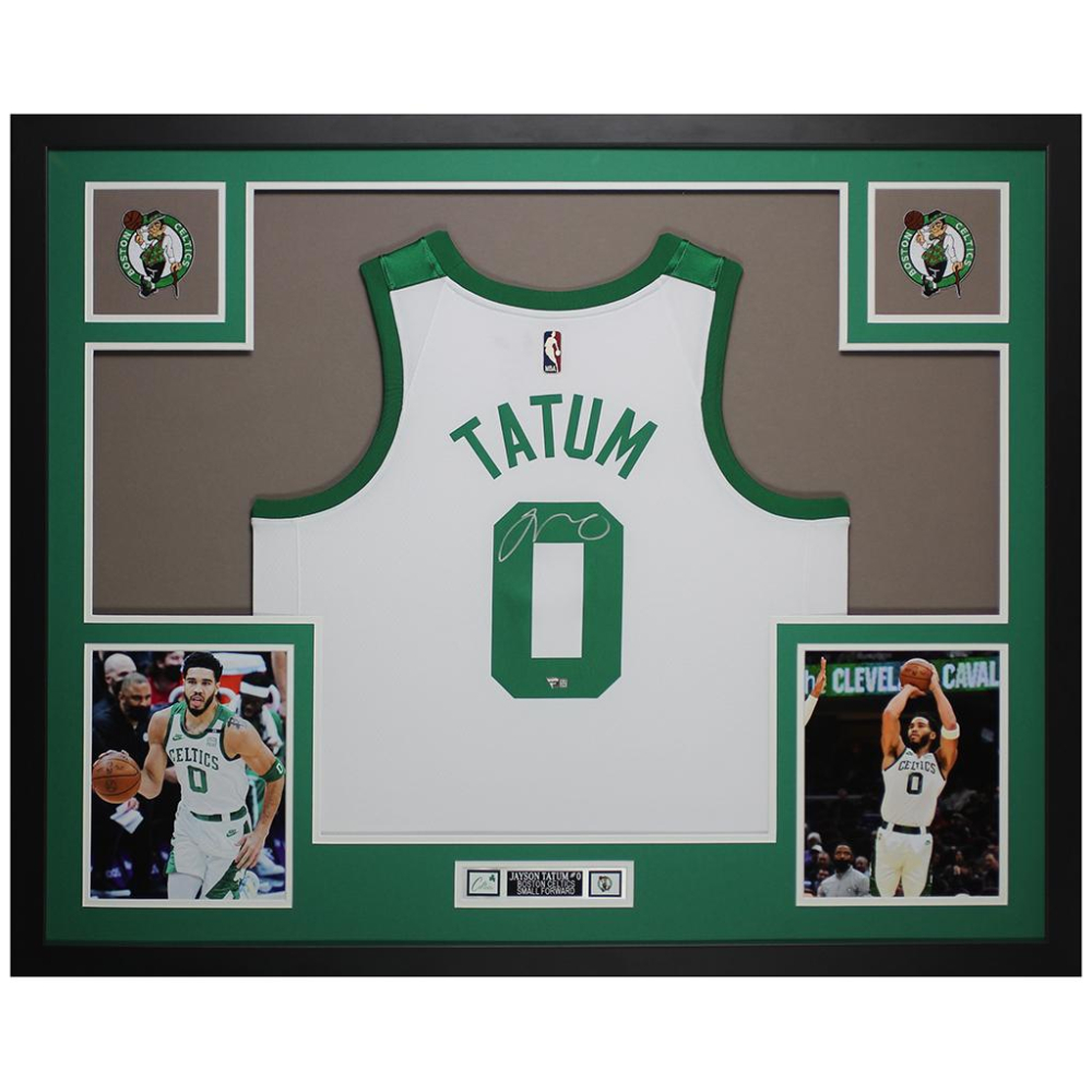Jayson Tatum Signed Custom Framed Jersey Display (Fanatics) | Pristine ...