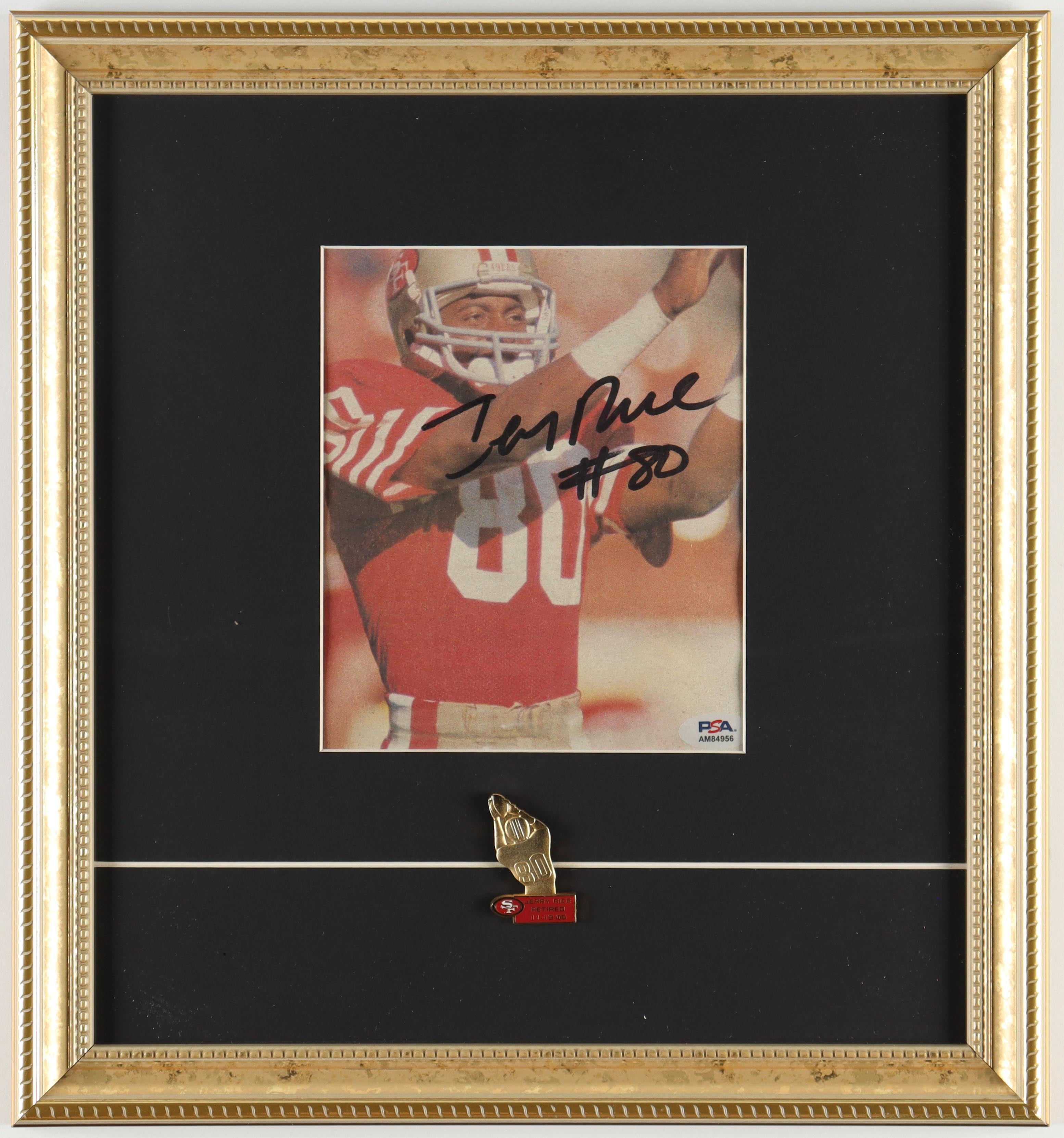 Jerry Rice Signed 49ers Custom Framed Photo Display With Official ...