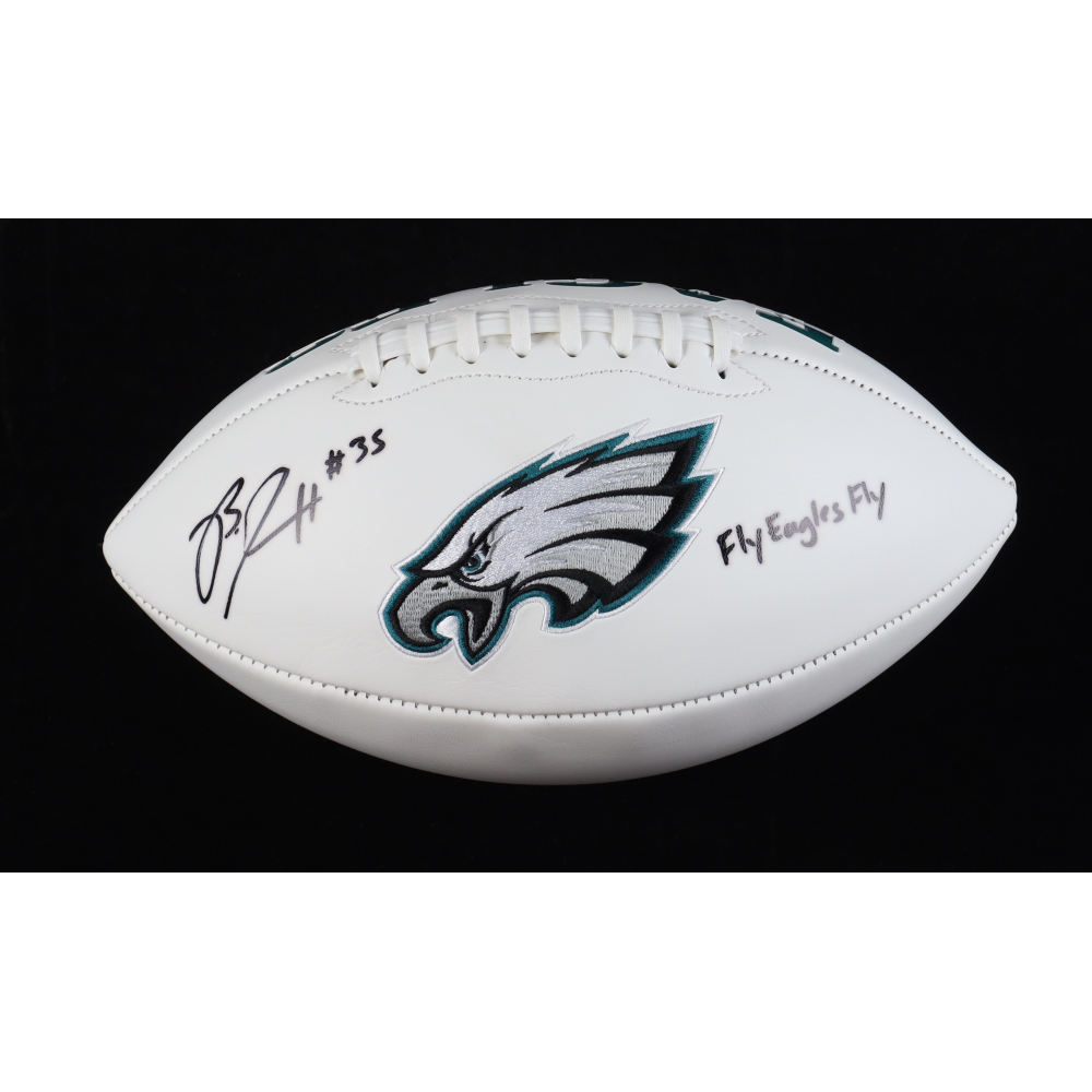 Boston Scott Signed Eagles Logo Football Inscribed "Fly Eagles Fly ...