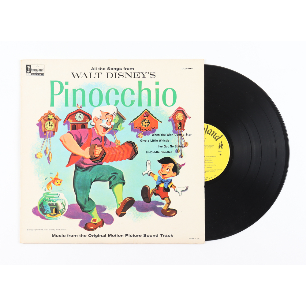 Vintage 1959 Walt Disney's "Pinocchio" Original Soundtrack Vinyl LP ...