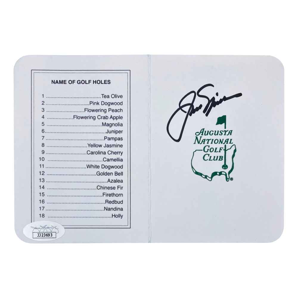 Jack Nicklaus Signed Augusta National Golf Club Scorecard (JSA ...