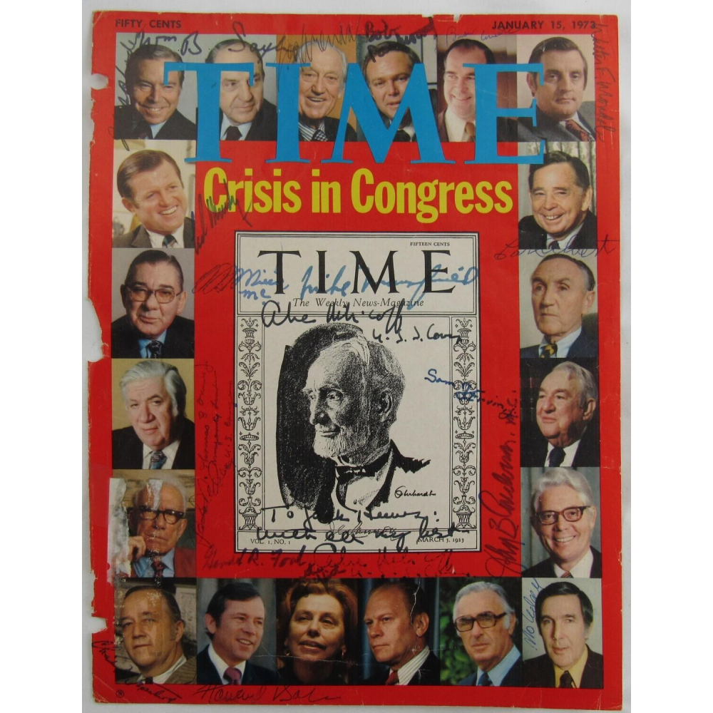 1973 "Time" Magazine Cover Page Signed By (20) with Ted Kennedy, Walter ...