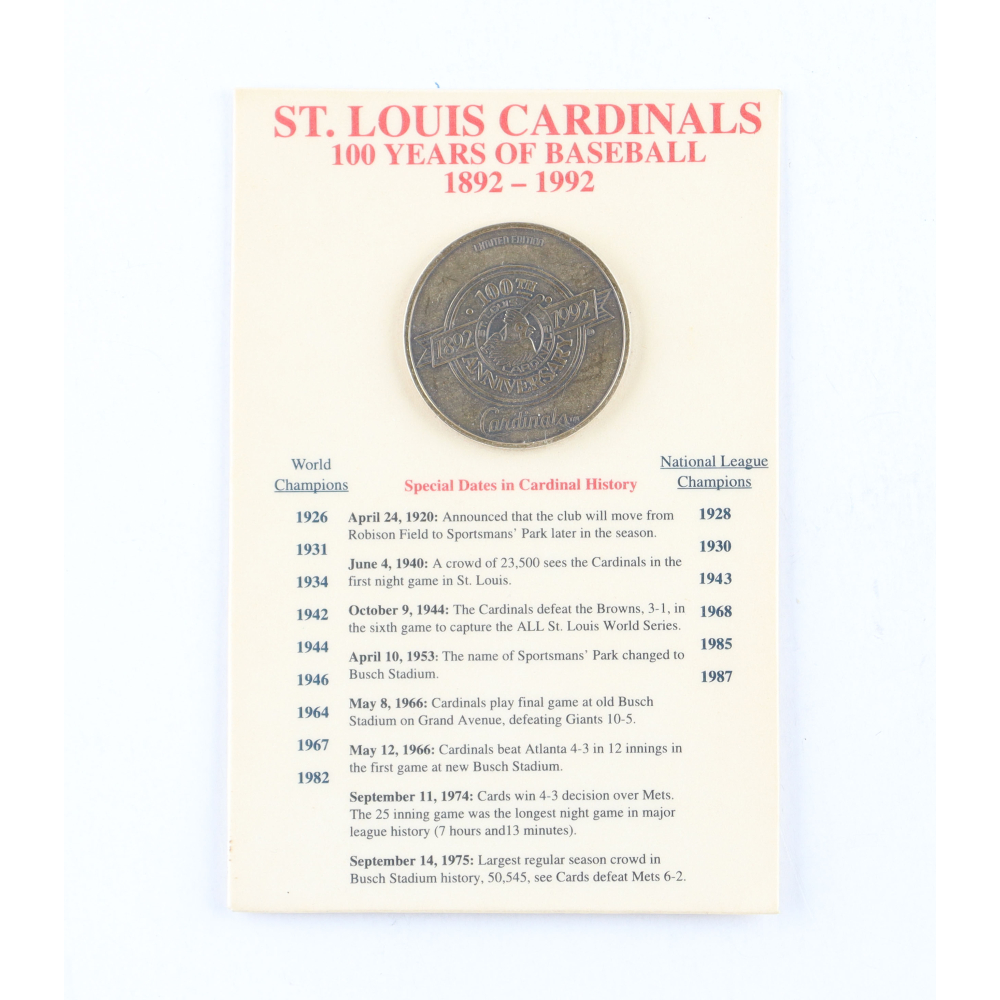 St. Louis Cardinals 100 Years Of Baseball Coin | Pristine Auction