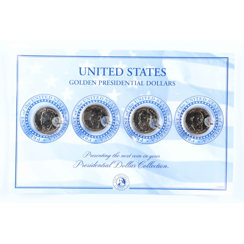 Gold United States Presidential Dollar (4) Coins | Pristine Auction