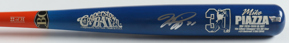 Mike Piazza Signed LE Cooperstown Player Model Baseball Bat (Fanatics ...