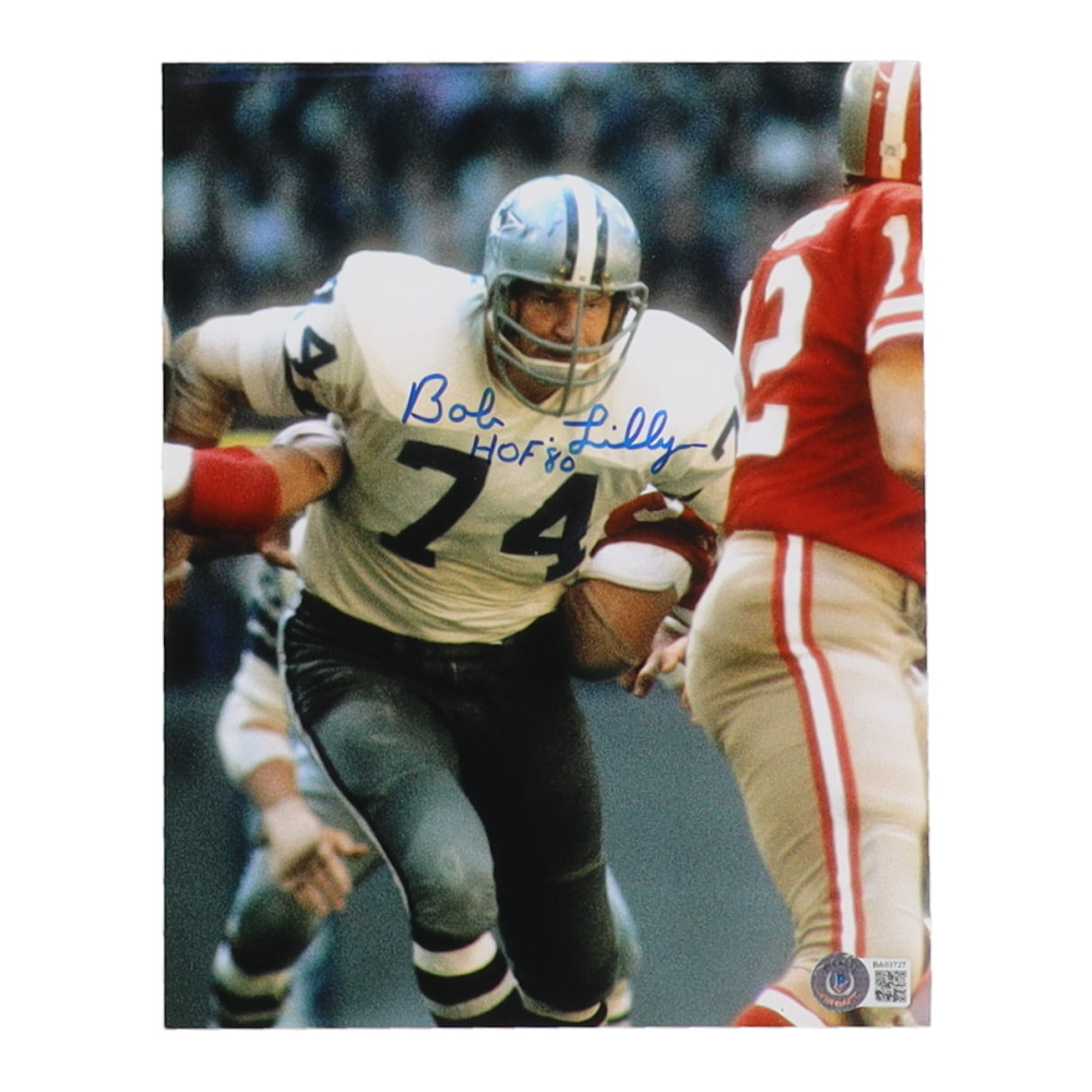 Bob Lilly Signed Cowboys 8x10 Photo Inscribed "HOF 80" (Beckett ...