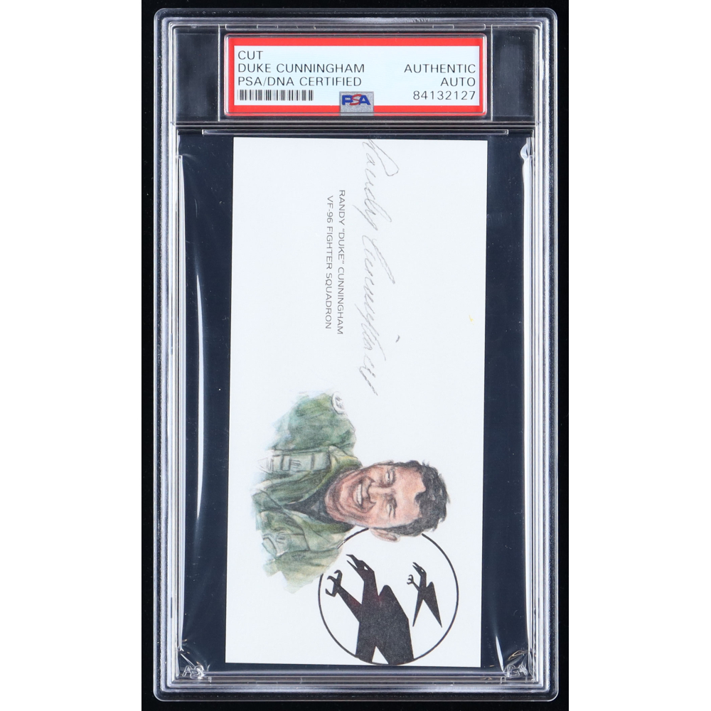 Duke Cunningham Signed Cut With Portrait (PSA) | Pristine Auction