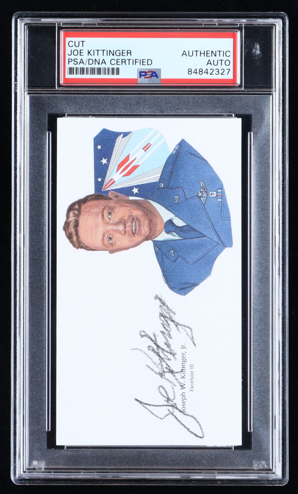 Joe Kittenger Signed Cut With Portrait (PSA) | Pristine Auction