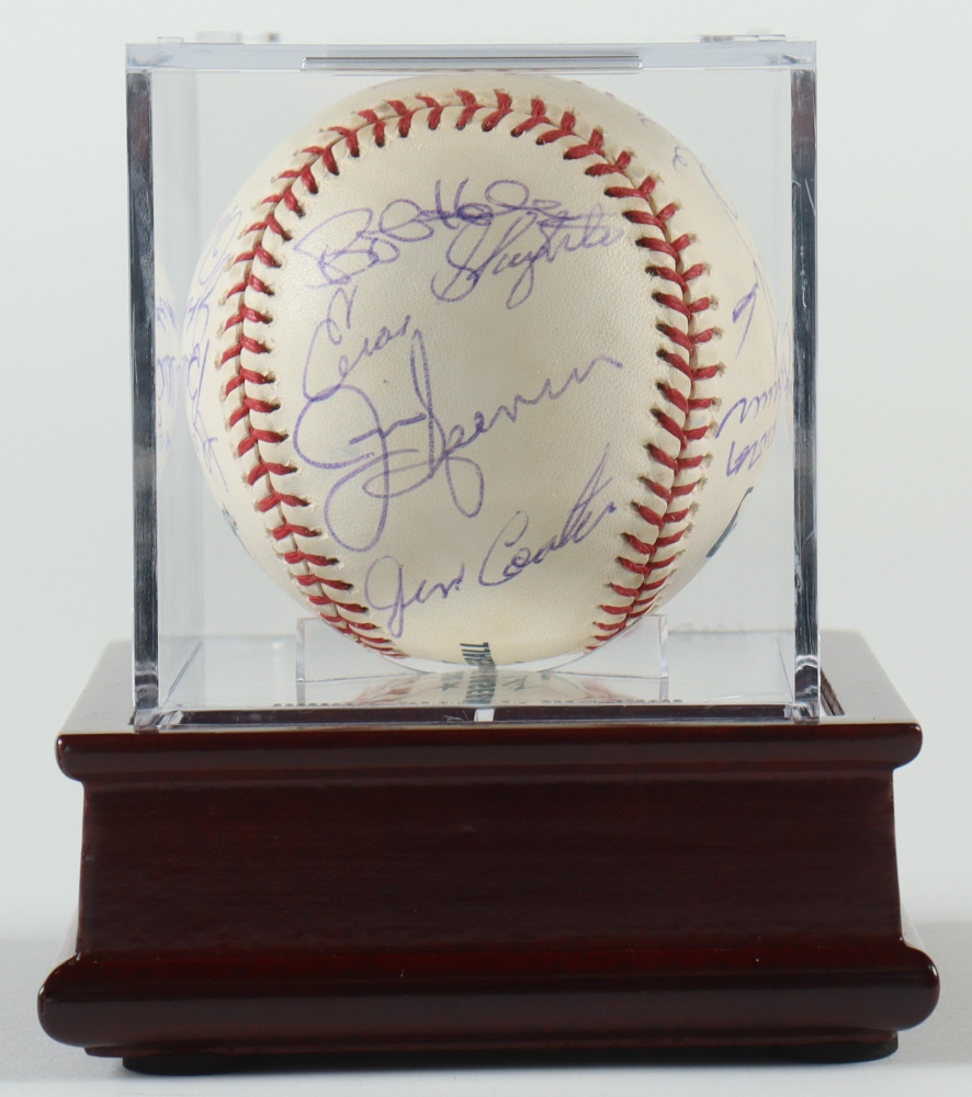 Yankees Hall of Famers OML Baseball Signed by (16) with Enos Slaughter ...