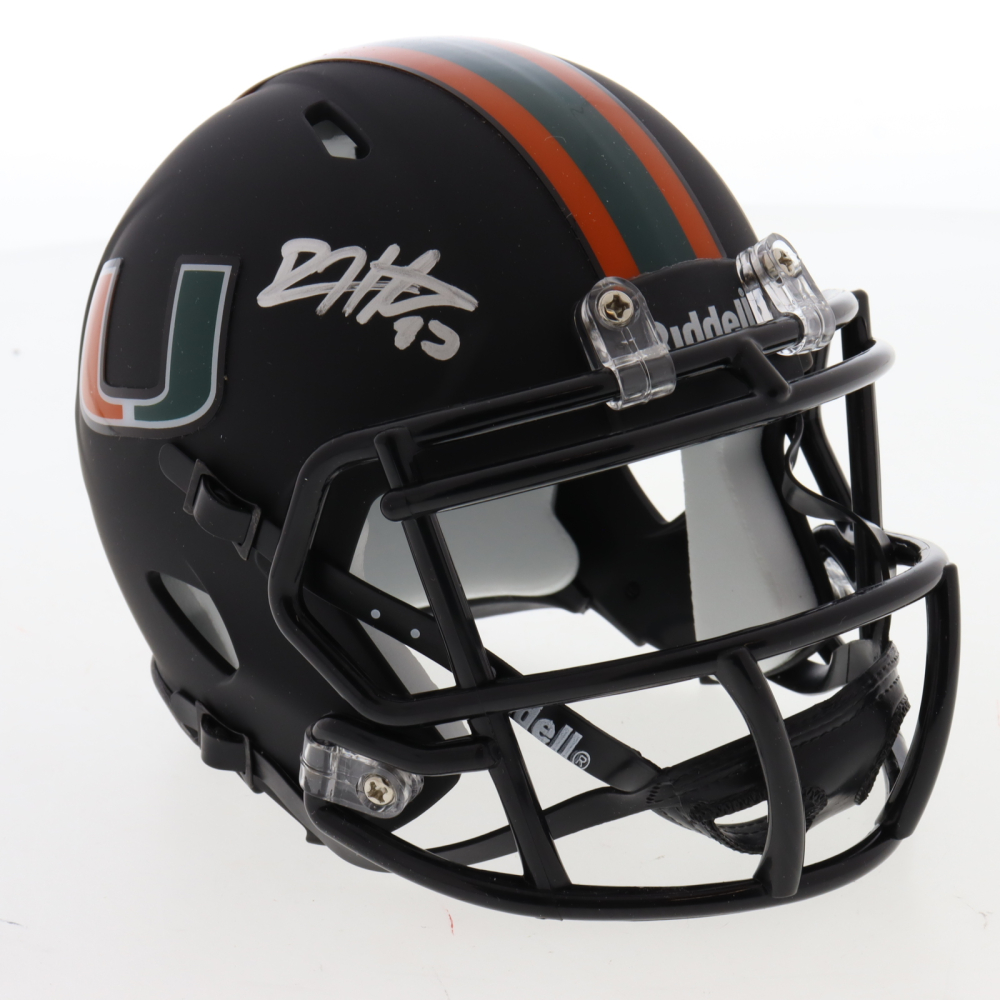 Devin Hester Signed Miami Hurricanes Matte Black Speed Mini Helmet ...