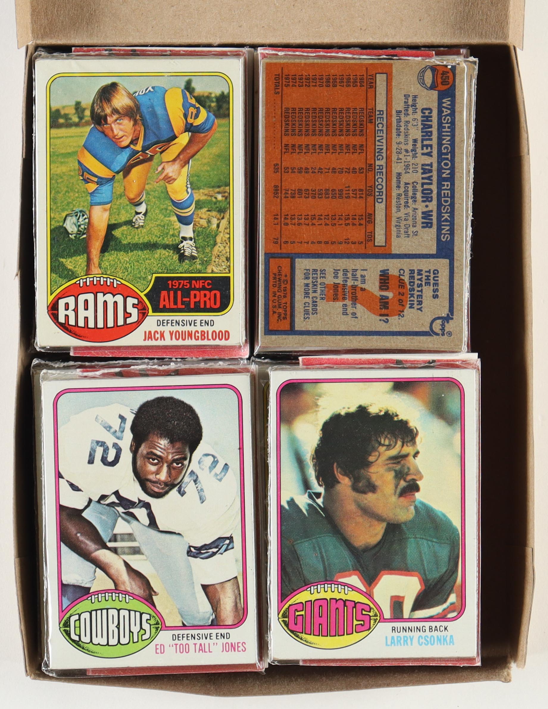 1976 Topps Football Cello Fun Pack Vending Box with (20) Packs ...