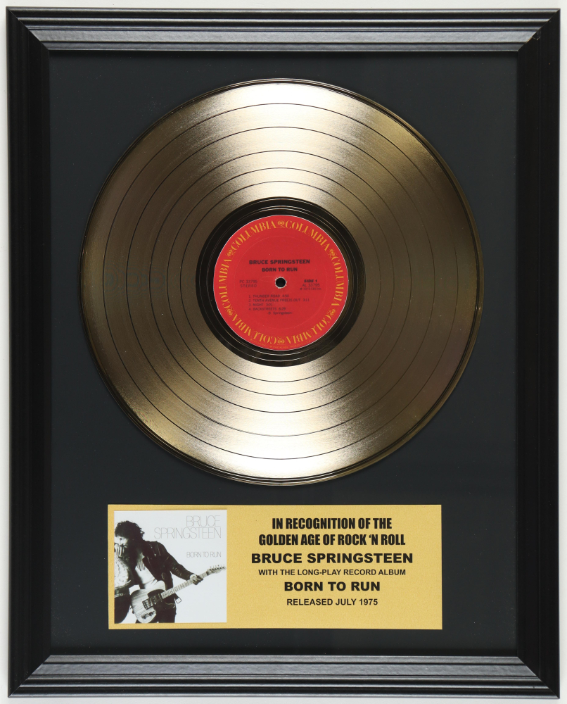 Bruce Springsteen "Born To Run" Custom Framed Gold Vinyl Record ...