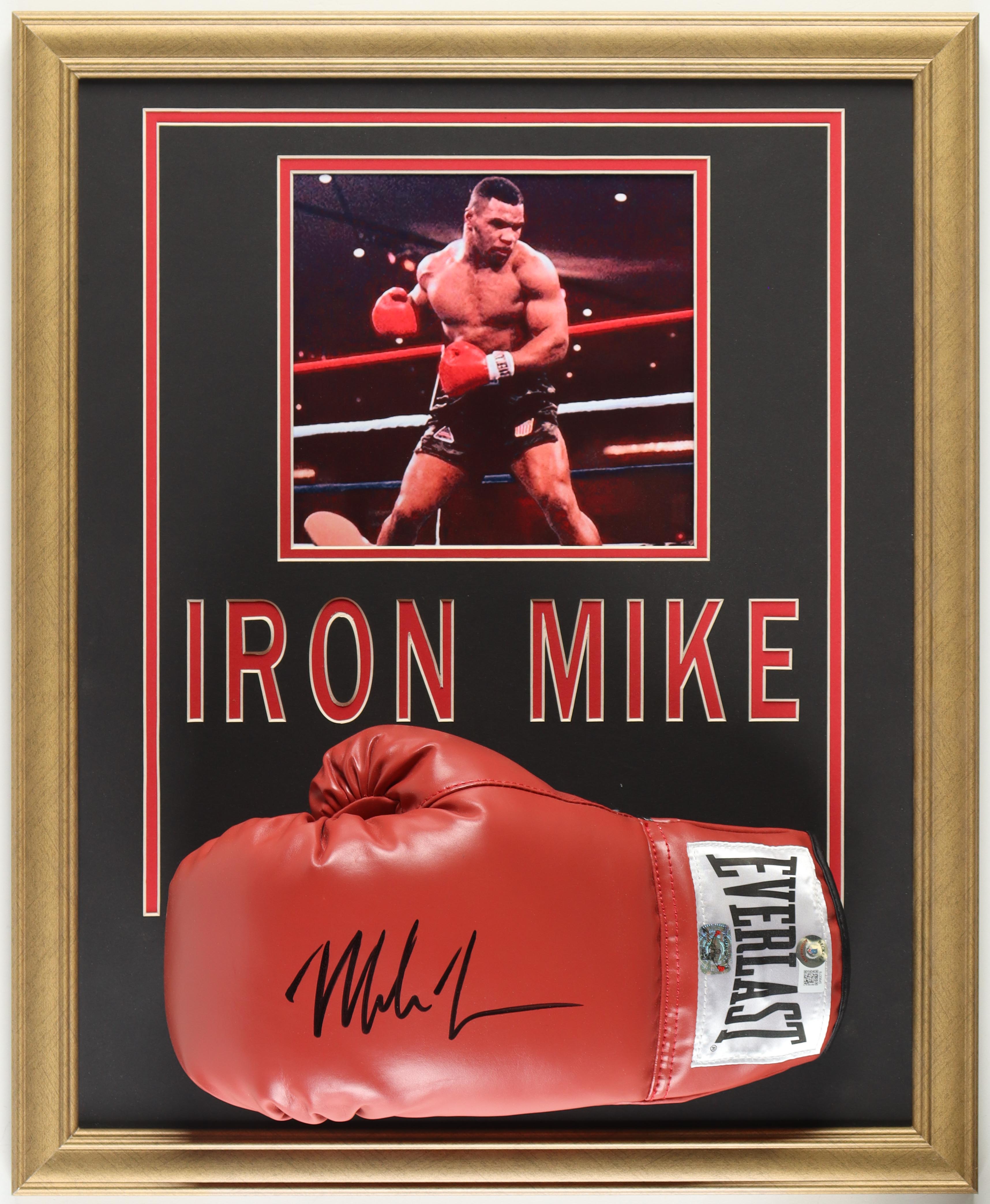 Mike Tyson Signed Custom Framed Everlast Boxing Glove Display (Beckett ...