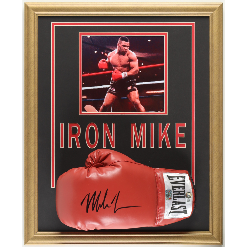 Mike Tyson Signed Custom Framed Everlast Boxing Glove Display (Beckett ...