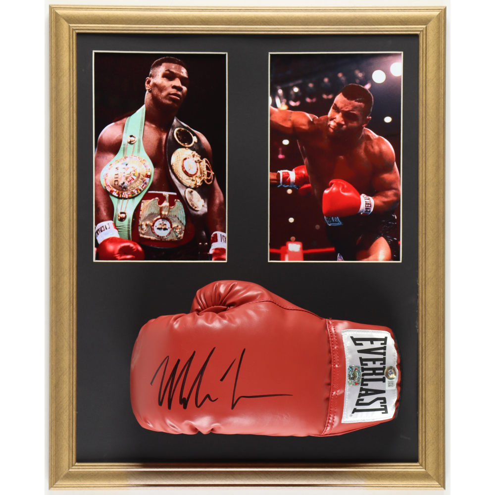 Mike Tyson Signed Custom Framed Everlast Boxing Glove Display (Beckett ...