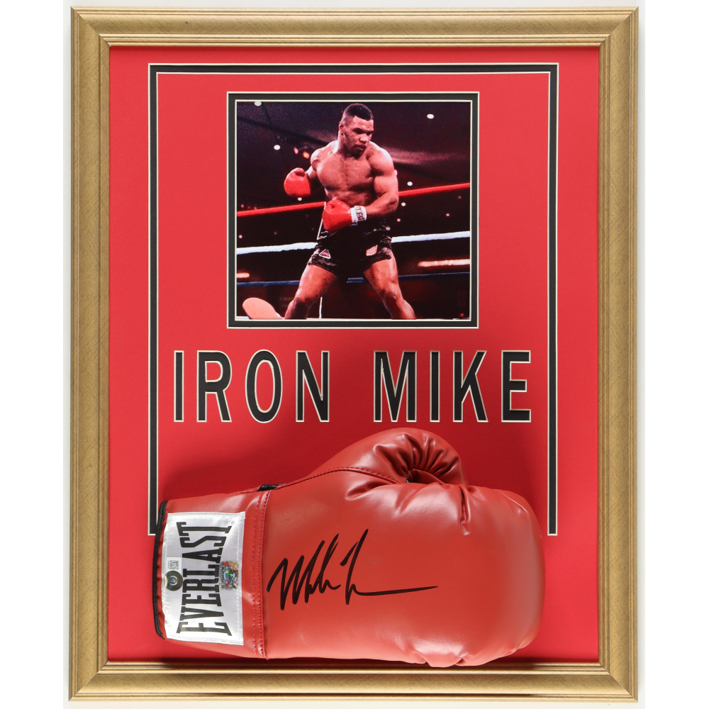 Mike Tyson Signed Custom Framed Everlast Boxing Glove Display (Beckett ...