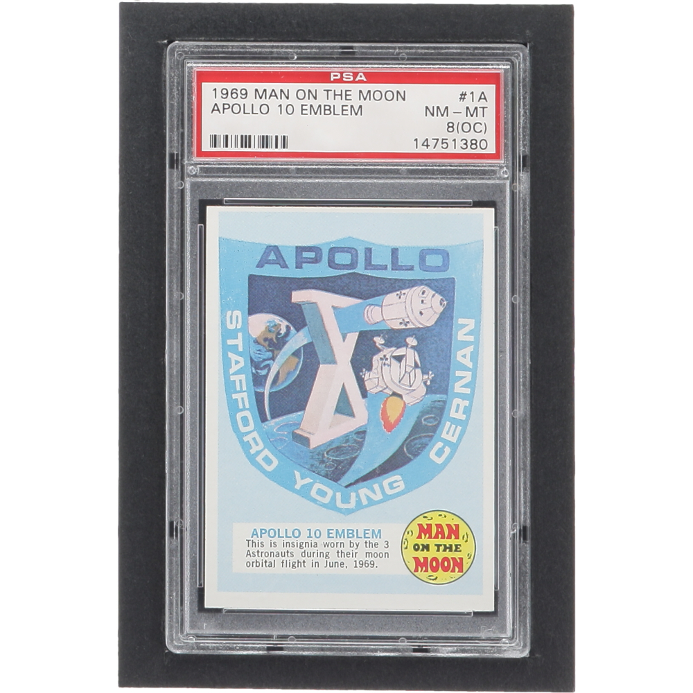 Apollo 10 Emblem 1969 Topps Man on the Moon #1A (PSA 8) (OC) | Pristine ...