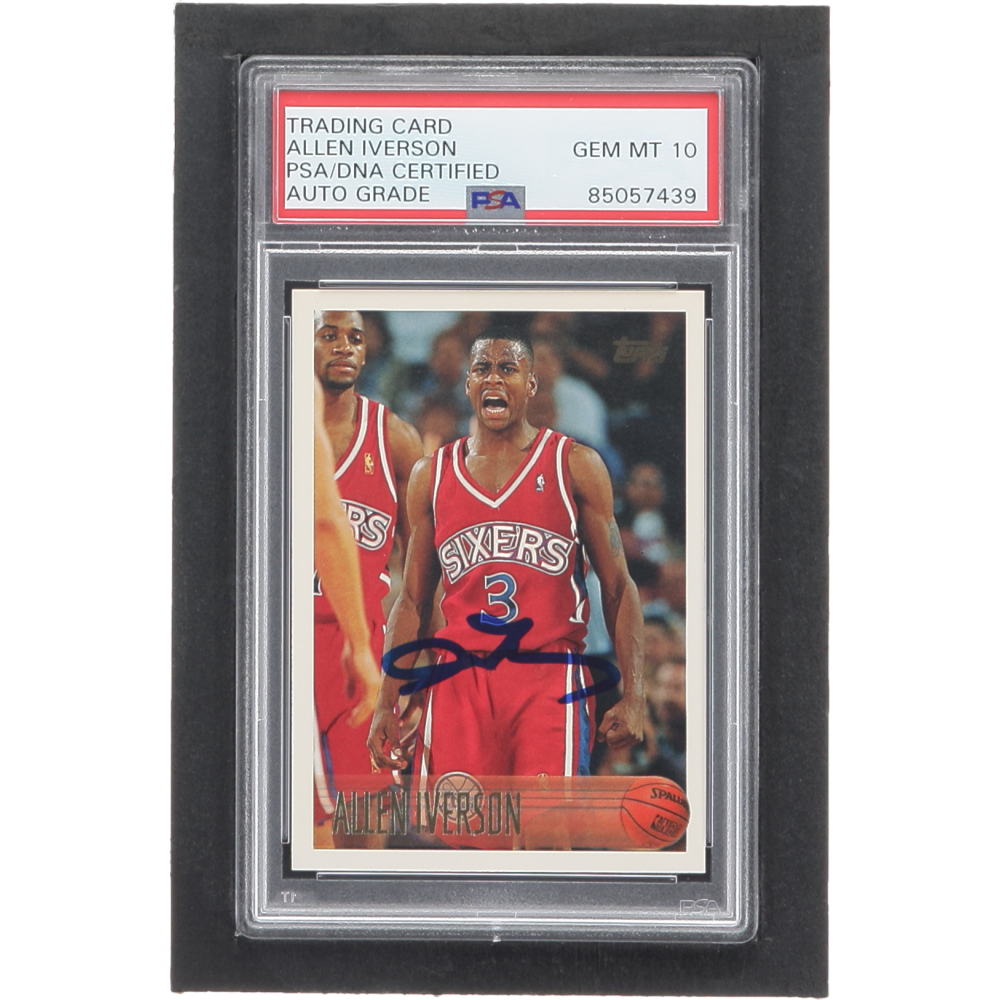 Allen Iverson Signed 1996-97 Topps #171 RC (PSA | Autograph Graded PSA ...