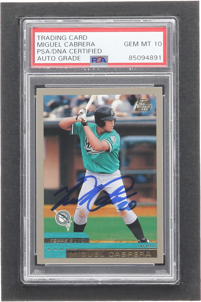 Miguel Cabrera Signed 2000 Topps Traded #T40 RC (PSA | Autograph Graded ...