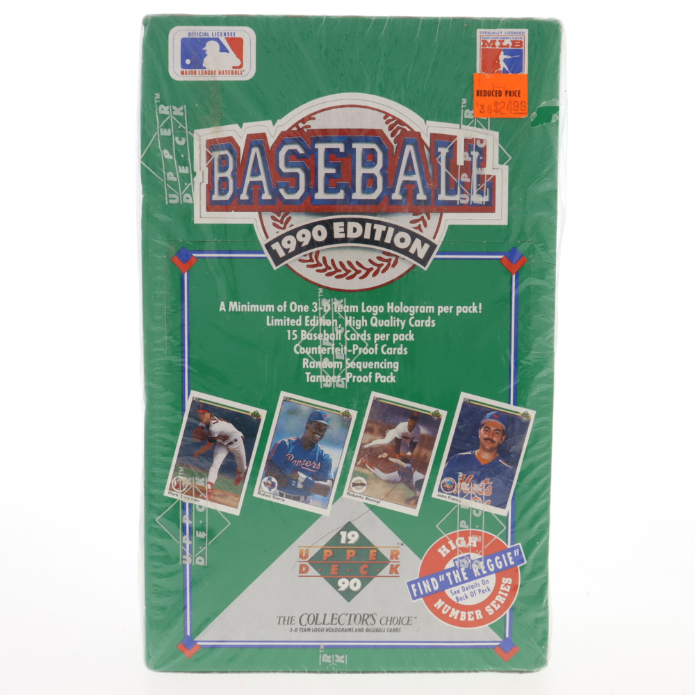 1990 Upper Deck Series 1 Baseball Wax Box With (36) Packs | Pristine ...