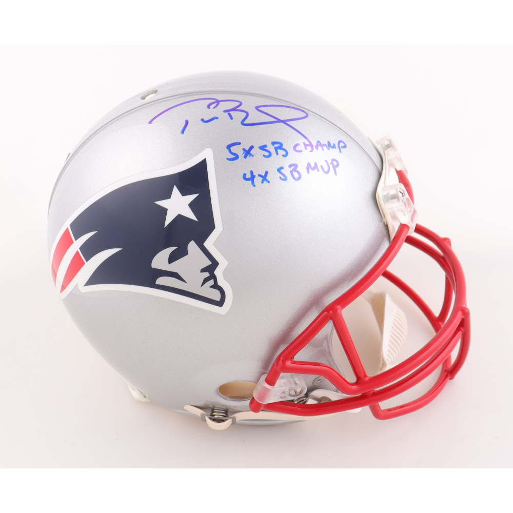 Tom Brady Signed Patriots Full-Size Authentic On-Field Helmet Inscribed ...