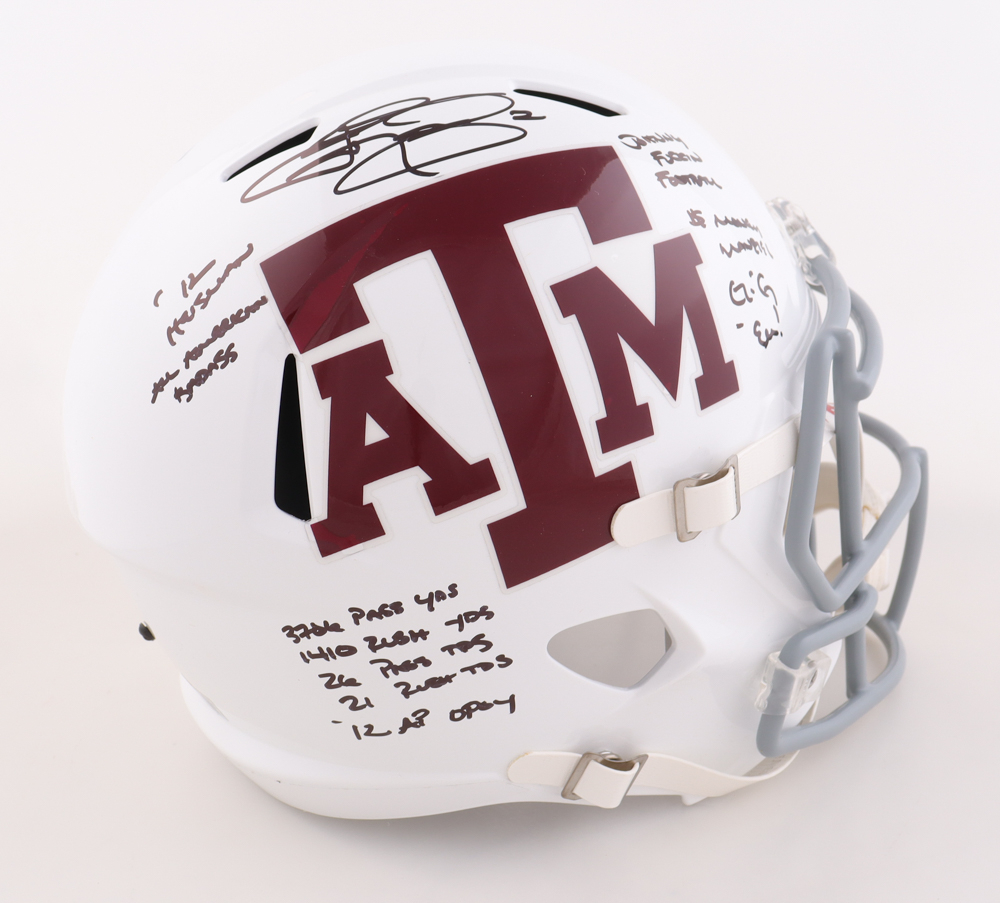 Johnny Manziel Signed Texas A&M Aggies Full-Size Speed Helmet with (5 ...