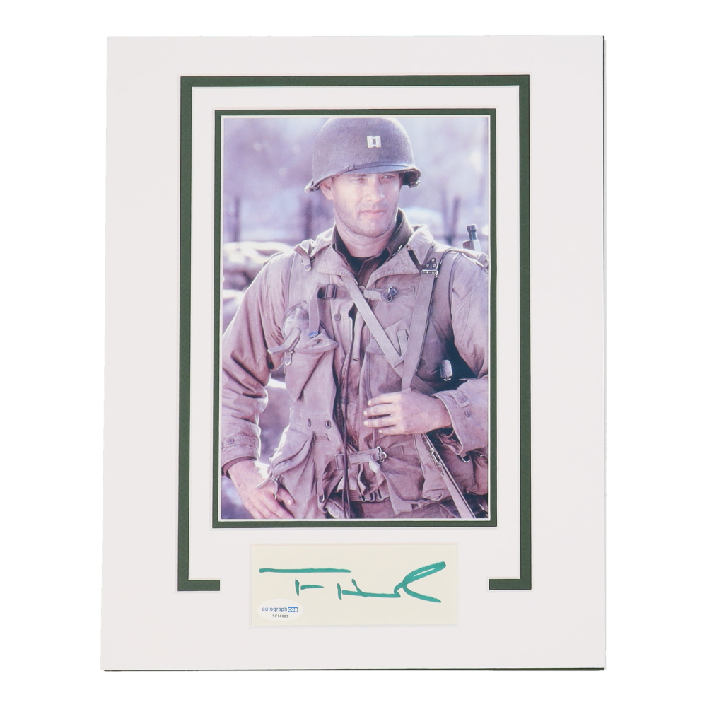 Tom Hanks Signed "Saving Private Ryan" Custom Matted Cut Display ...