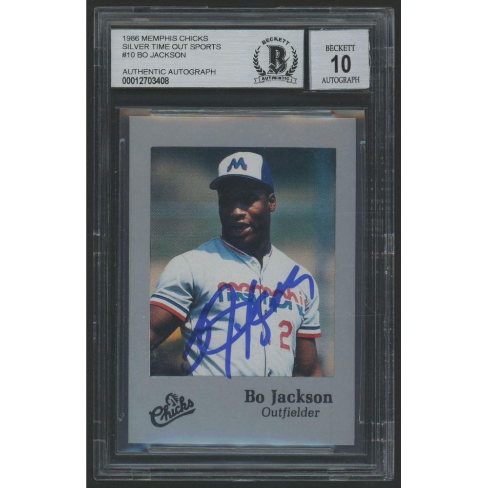 Bo Jackson Signed 1986 Memphis Chicks Time Out Sports #10 (BGS ...