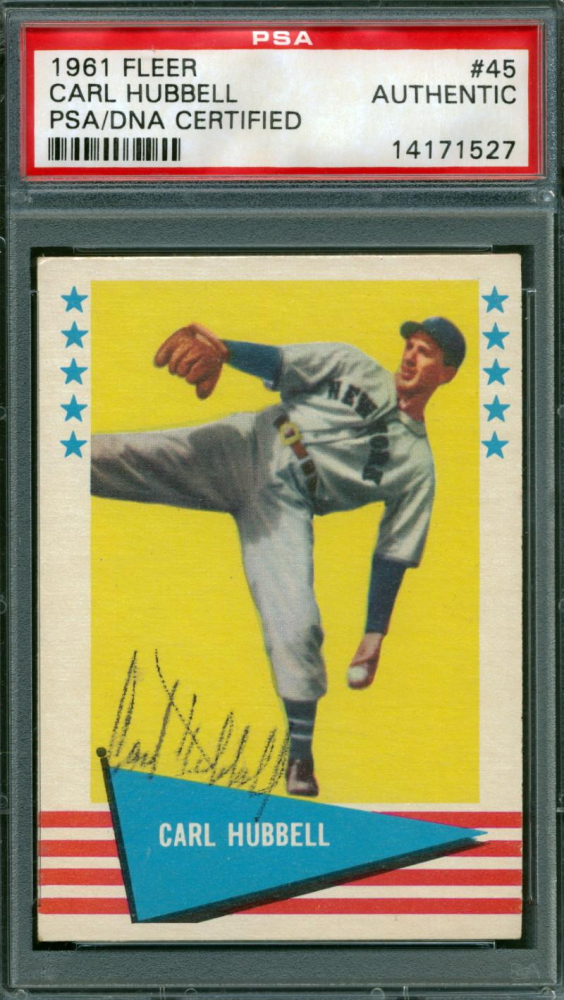 Carl Hubbell Signed 1961 Fleer #45 (PSA) | Pristine Auction