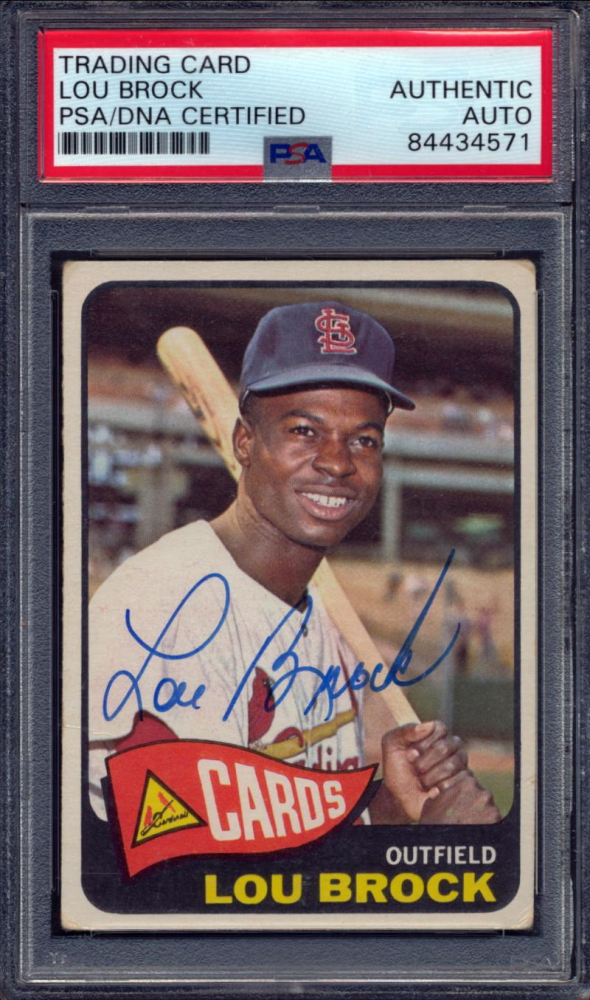 Lou Brock Signed 1965 Topps #540 SP (PSA) | Pristine Auction