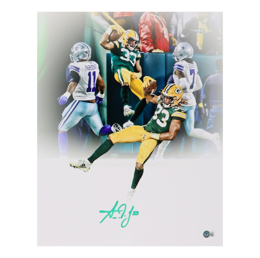 Aaron Jones Signed Packers 16x20 Photo (Beckett) | Pristine Auction