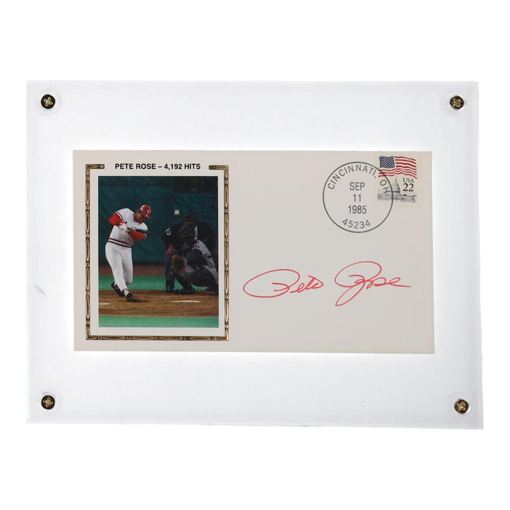 Pete Rose Signed 1985 FDC Envelope with Encapsulation (PSA) | Pristine ...