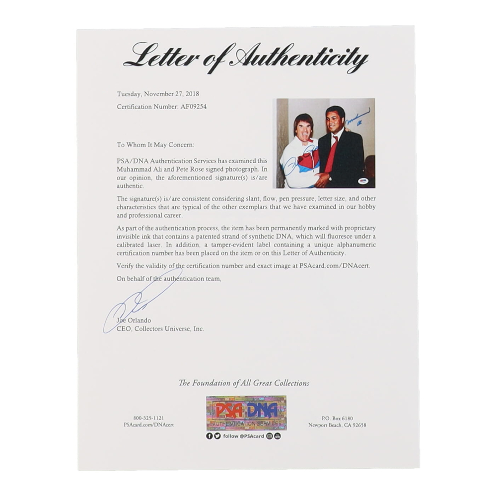 Pete Rose & Muhammad Ali Signed 8x10 Photo (PSA) | Pristine Auction
