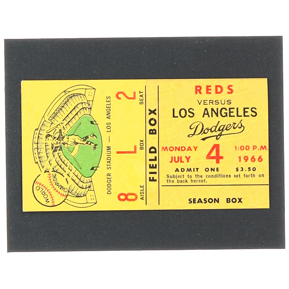 Original 1966 Dodger Stadium Season Tickets Field Box Ticket Stub ...