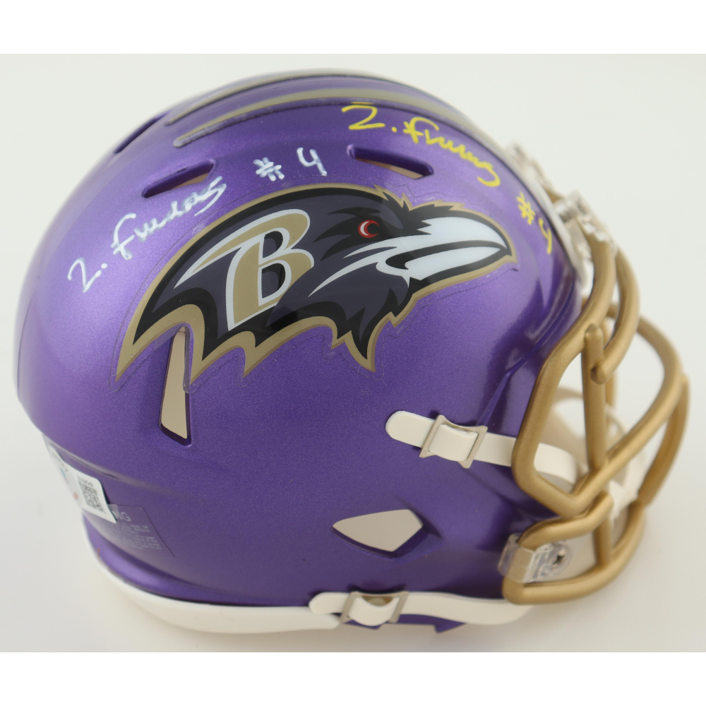 Zay Flowers Twice-Signed Ravens Flash Alternate Speed Mini Helmet ...