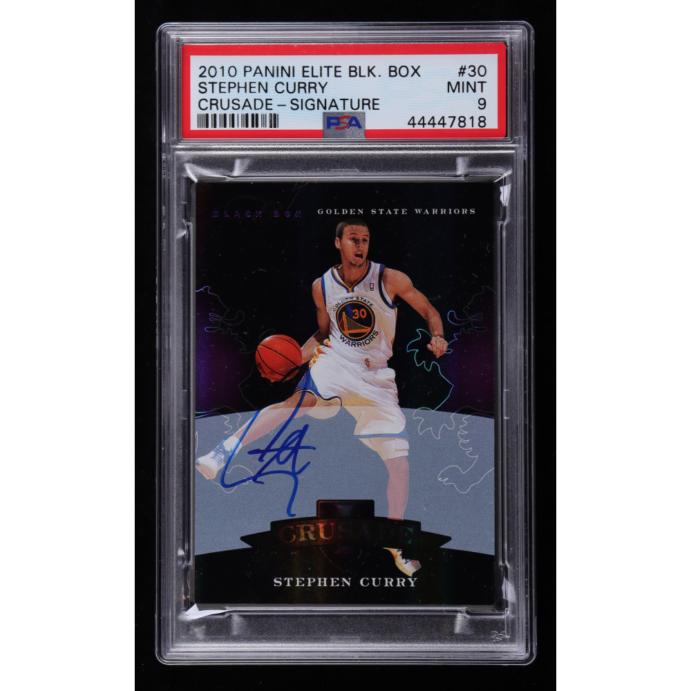 Stephen Curry 2010-11 Elite Black Box Crusade Signatures #30 #7/49 (PSA ...