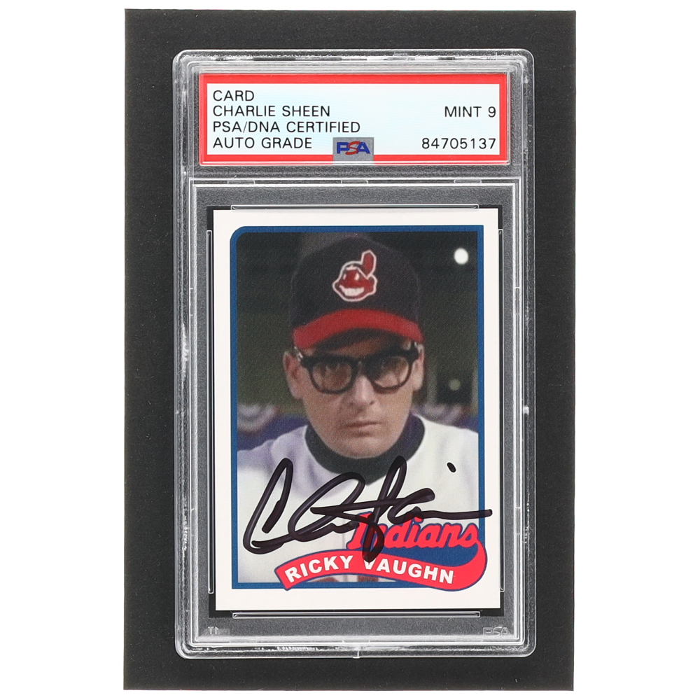 Charlie Sheen Signed "Major League" Trading Card (PSA | Auto Grade 9 ...